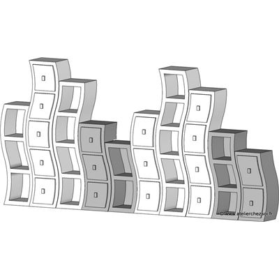 Patron de meuble en carton - Etagère Hondule grande de L'Atelier Chez Soi