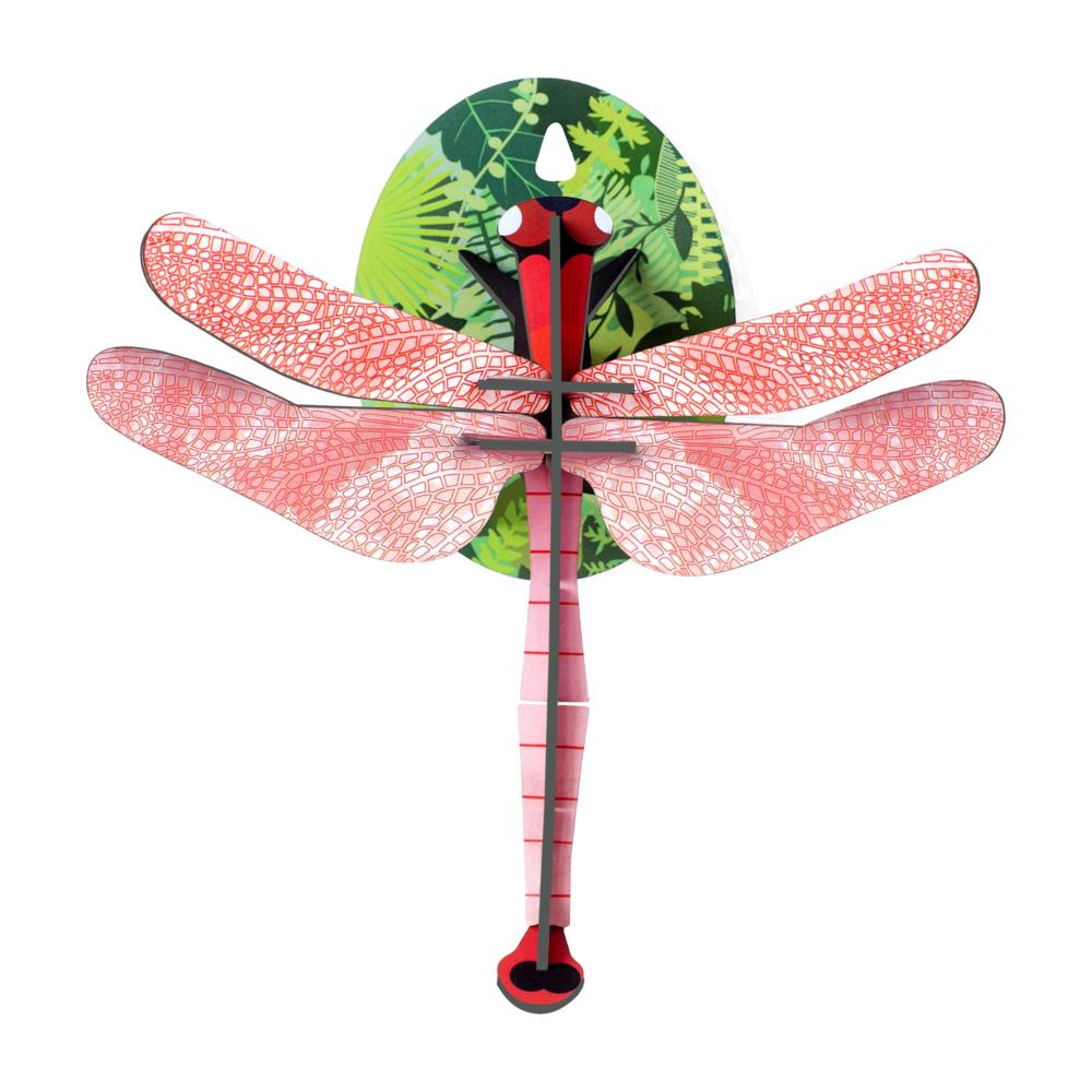 Libellule rose en carton 19 cm Décoration 3D Studioroof