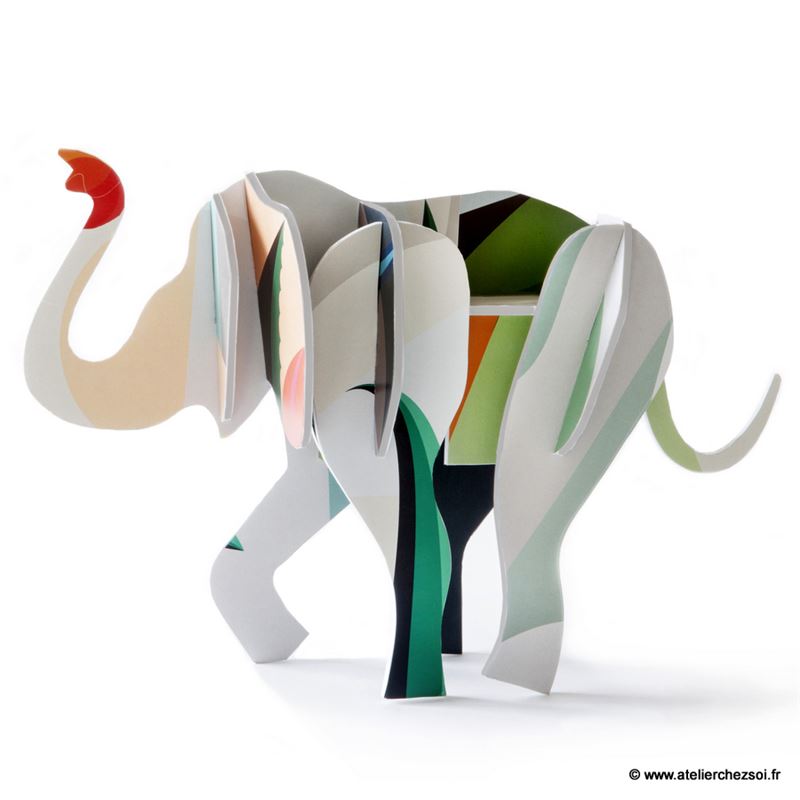 Elephant design en carton imprimé 20 cm Studioroof de L'Atelier Chez Soi