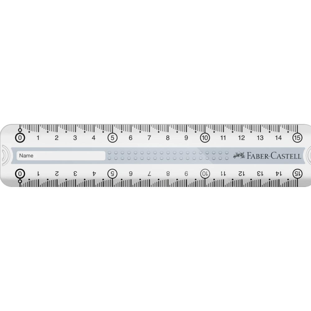 Règle transparente graduée Grip incassable 15 cm Faber-Castell