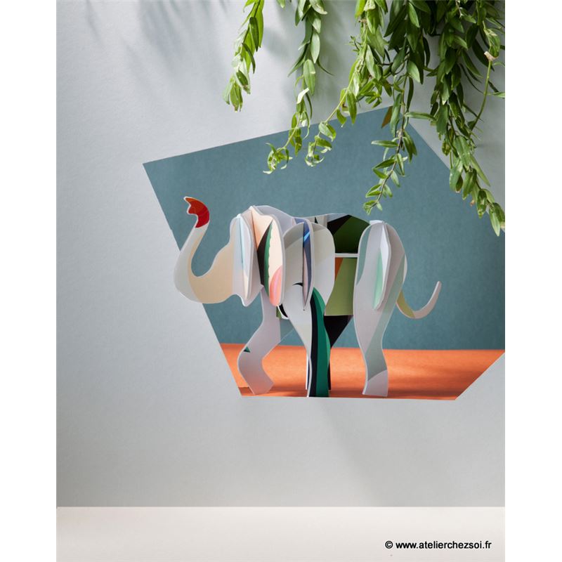 Elephant design en carton imprimé 20 cm Studioroof de L'Atelier Chez Soi