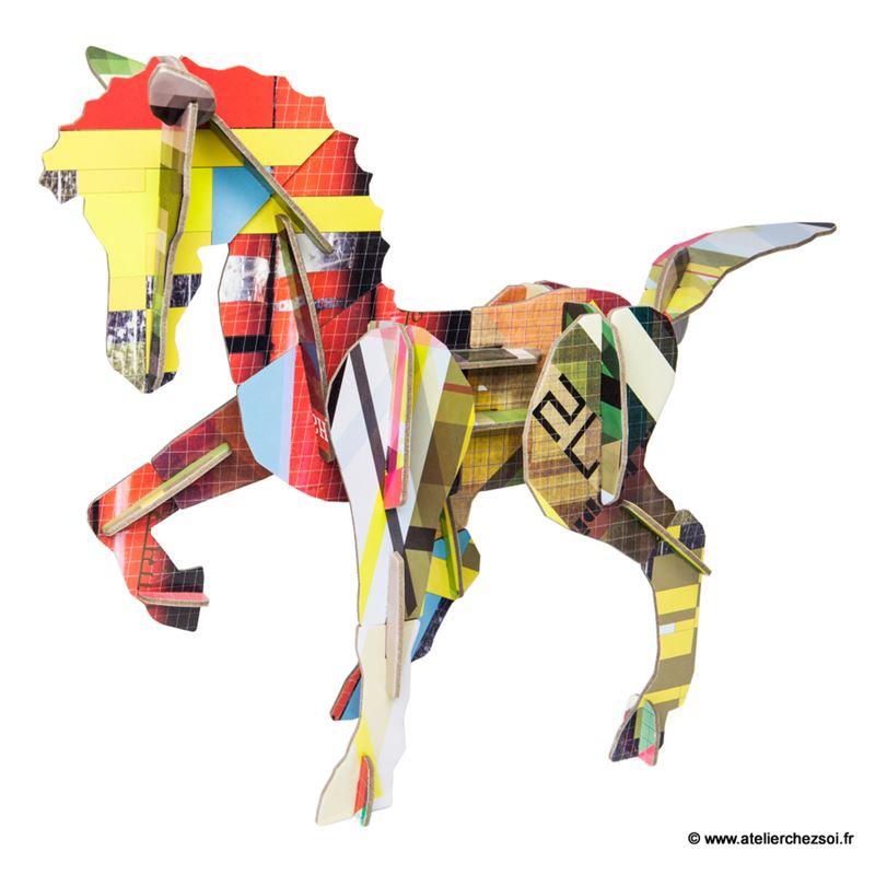Cheval design en carton imprimé 29 cm Studioroof de L'Atelier Chez Soi