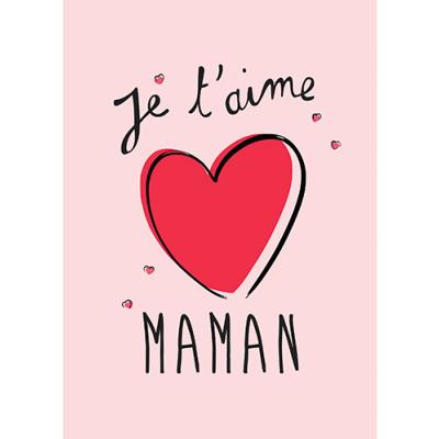 Carte postale Je t'aime Maman 15x21 cm Kiub