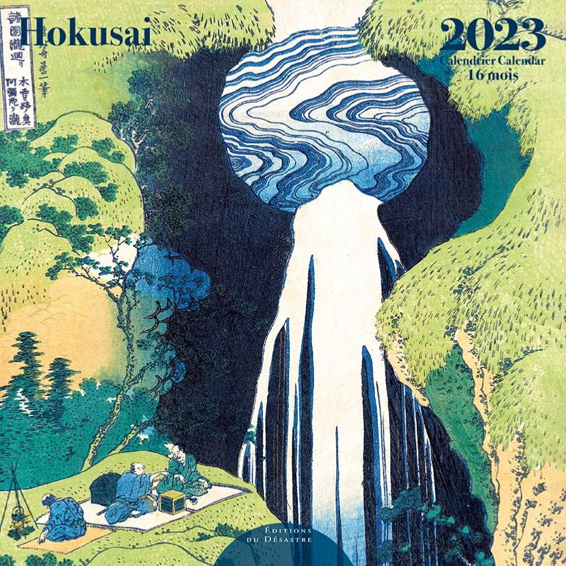 Calendrier mural 2023 Hokusai 12 illustrations 16 mois 30X30 cm