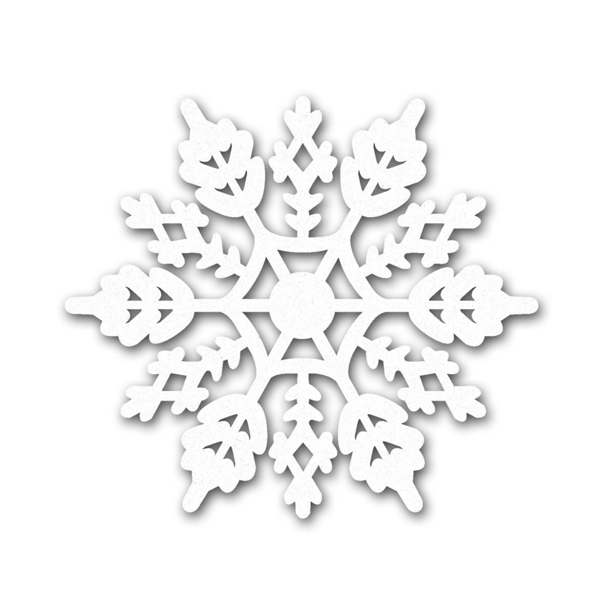Lot de 10 flocons découpées blanc pailleté 6.5 cm Toga