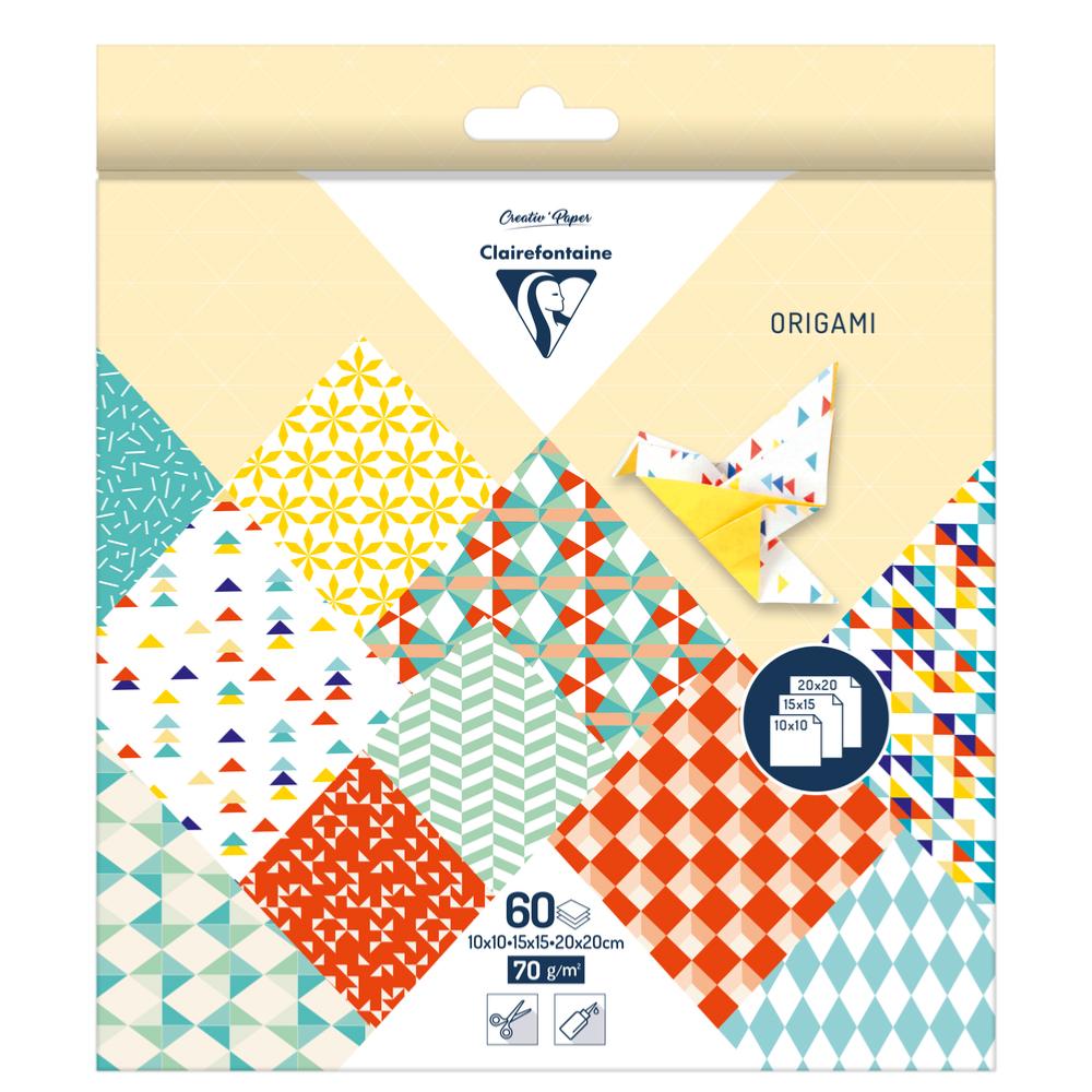 Papier Origami 60 feuilles 3 Formats 10x10 15x15 20x20 Motifs Kaleido ...