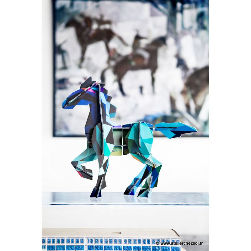 Cheval Frysk design en carton imprimé 35cm Studioroof de L'Atelier Chez Soi